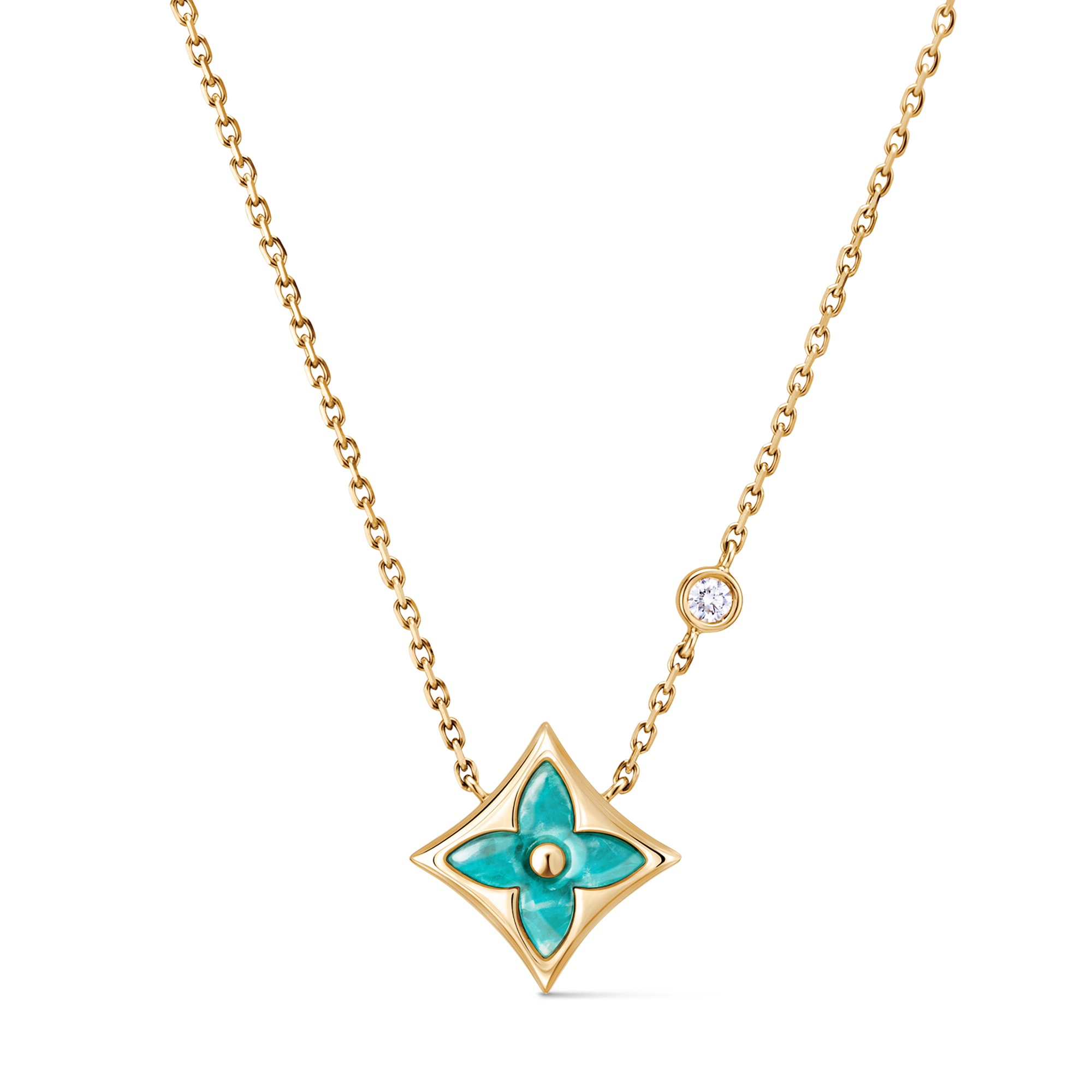 Pendente Color Blossom BB Star, oro giallo, amazzonite e diamante - Categorie Q03276 | LOUIS VUITTON